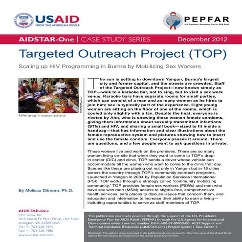 AIDSTAR-One Case Study: Targeted Outreach Program Burma | PDF