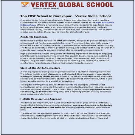 Top CBSE School in Gorakhpur – Vertex Global School.pdf
