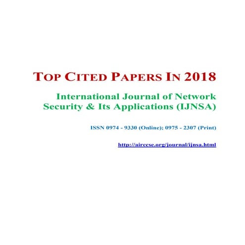 Top Cited Papers In 2018 - International Journal of Network Security & Its Applications (IJNSA ...