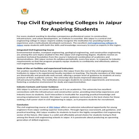 Top Civil Engineering Colleges in Jaipur for Aspiring Students.docx