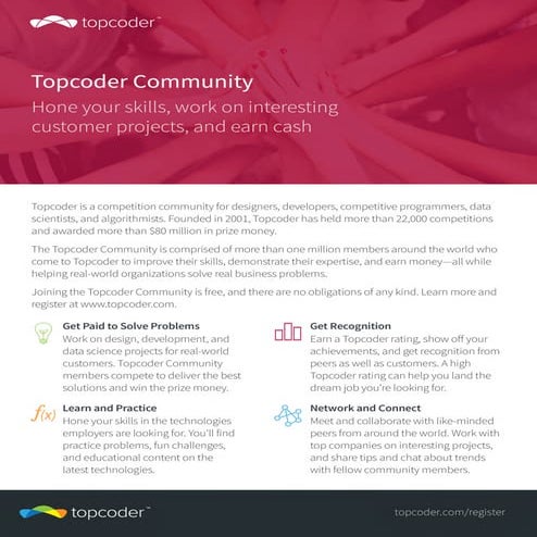 Topcoder Community | PDF | Technology & Computing