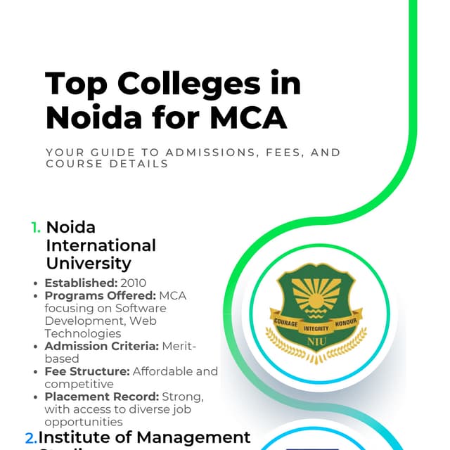 Top Colleges in Noida for Master of Compter Applications (MCA) | PDF