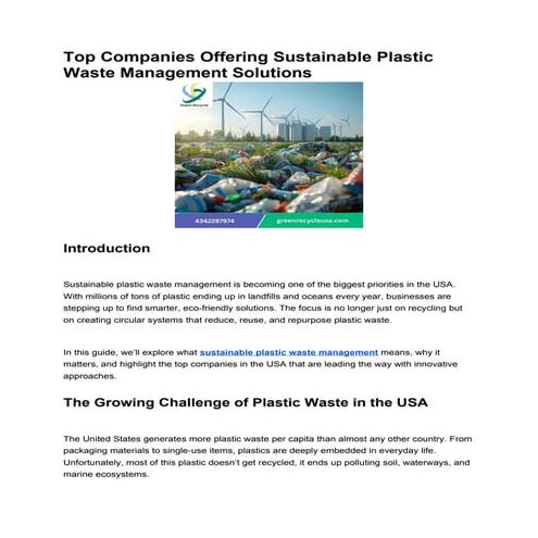 Top Companies Offering Sustainable Plastic Waste Management Solutions.docx