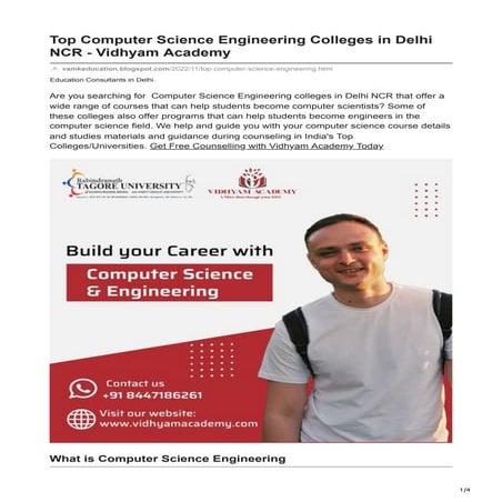 Top Computer Science Engineering Colleges in Delhi NCR - Vidhyam ...