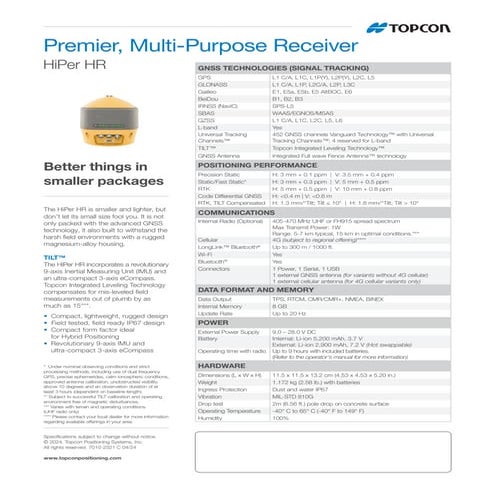 Jual HiPer HR Multi-Purpose GNSS Receiver | PDF