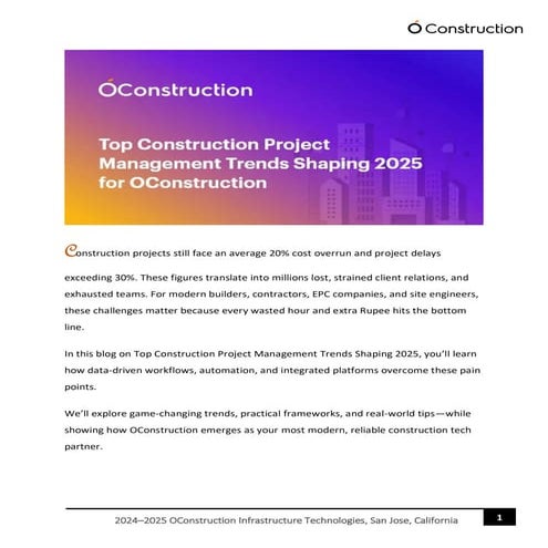 Top Construction Project Management Trends Shaping 2025 for ...