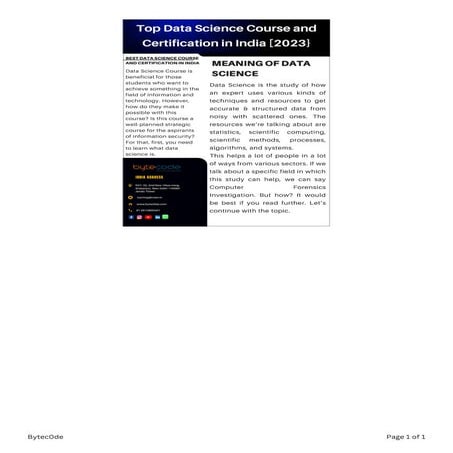 Top Data Science Course and Certification in India [2023}.pdf