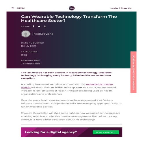 The Future of Wearable Technology in Healthcare: Innovations and Trends to Watch | PDF