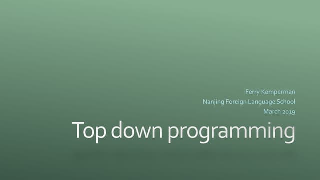 Top_down_programming.............................. | PPT Top_down_programming.............................. | PPT