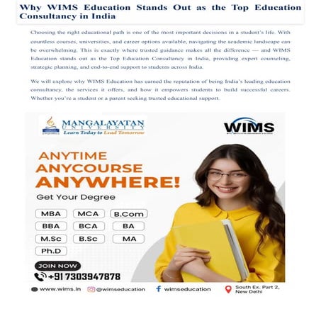 Top Education Consultancy in India - WIMS Education.pdf
