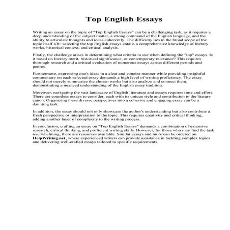 Top English Essays | PDF
