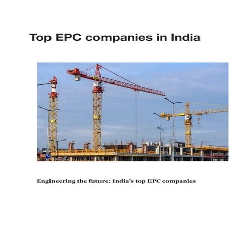 Top EPC companies in India - Best EPC Contractor | PDF
