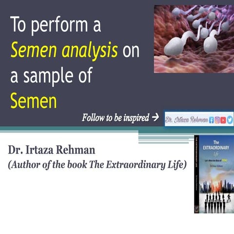 To perform a Semen analysis on a sample.pptx | Infertility ...