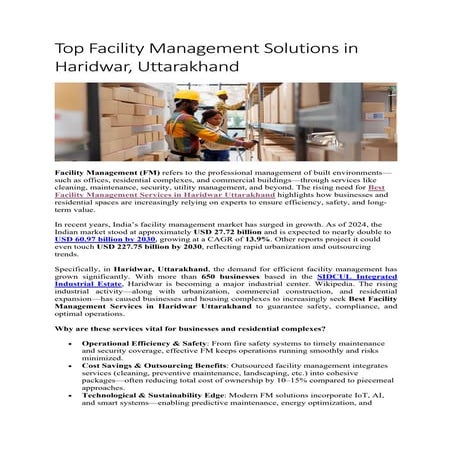 Top Facility Management Solutions in Haridwar, Uttarakhand.pdf