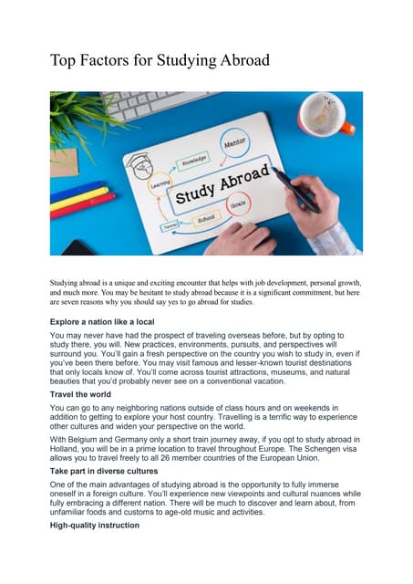 Top 10 Benefits Of Studying Abroad | PDF