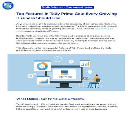 Top Features in Tally Prime Gold Every Growing Business Should Use | PDF