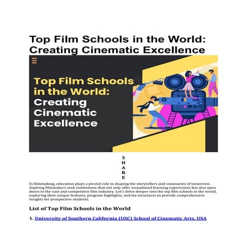 Top Film Schools in the World: Creating Cinematic Excellence | Future ...