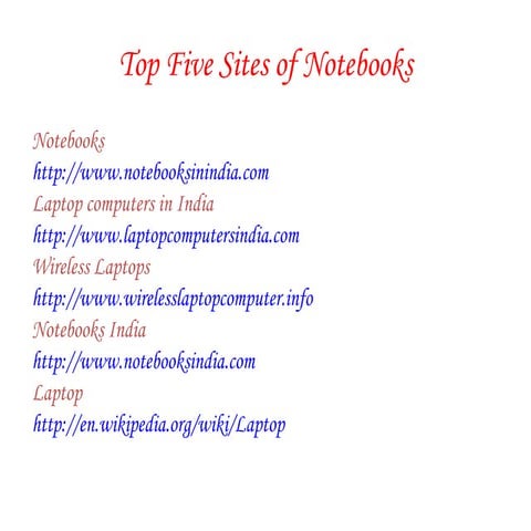 Top Five Site Of Note Books | PPT