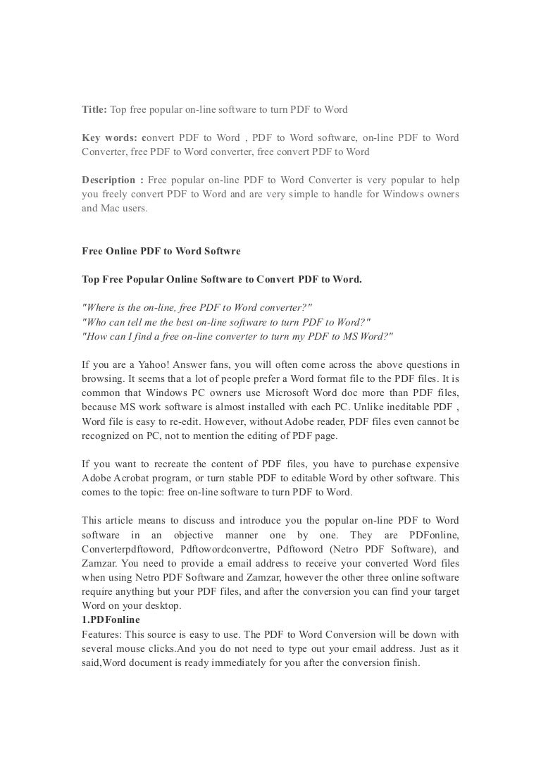 Convert Pdf To Word In Mac For Free Foocq