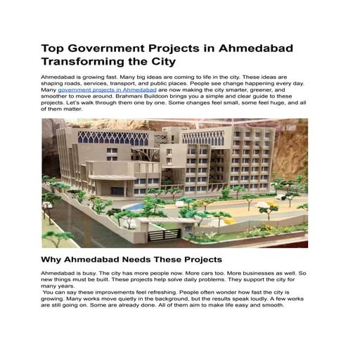 Top Government Projects in Ahmedabad Transforming the City | Brahmani ...