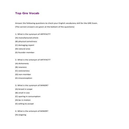 Top Gre Vocab | PDF