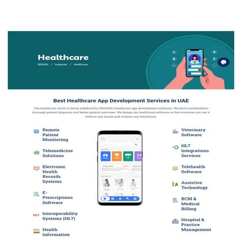 Top Healthcare Software Solutions & App Development Provider SISGAIN ...