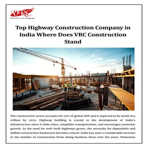 Top Highway Construction Company In India: Where Does VRC Construction Stand? | PDF