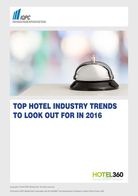 Hotel Industry Trends 2017 – Latest Hospitality Technology Trends | PPT