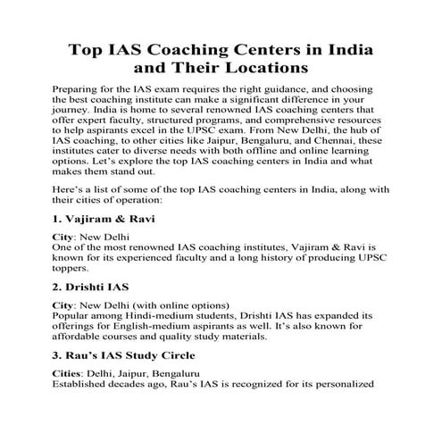 Top IAS Coaching Centers in India and Their Locations.pdf