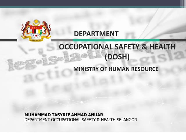 Occupational Health & Safety (OHS ) | PPTX
