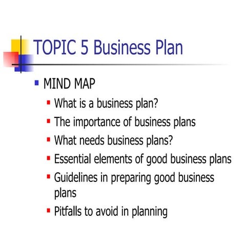 Topic 5 Business Plan | PPT