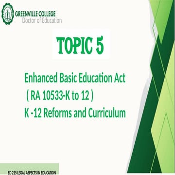 TOPIC-5-LEGAL-ASPECTS-RA-10533 (K-12 Reforms and Curriculum).pptx