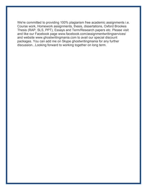Sample Oxford Brookes BSC Hons OBU RAP Thesis Writing and Mentoring ...