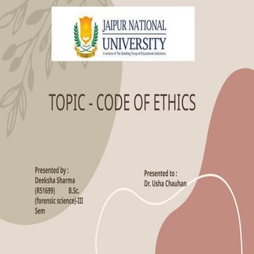 TOPIC - CODE OF ETHICS(1).pptx code of ethics of top 10 companies | PPTX