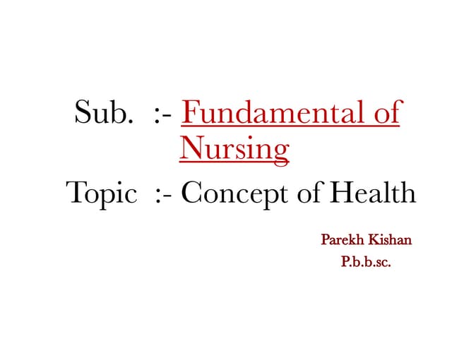 Definition & concept of health | PPTX