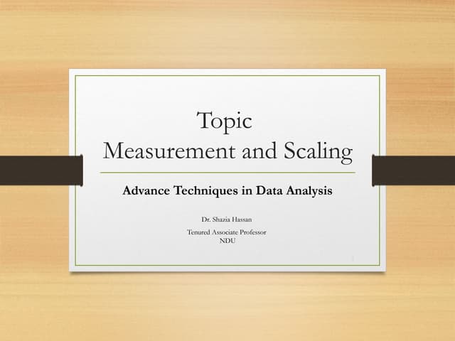 Types of Scales and Scaling Techniques | PPTX | Science