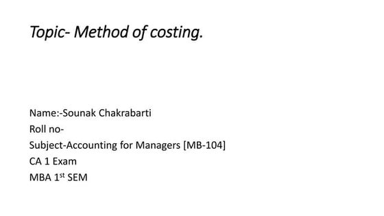 Sheet Metal Part Costing | PPTX