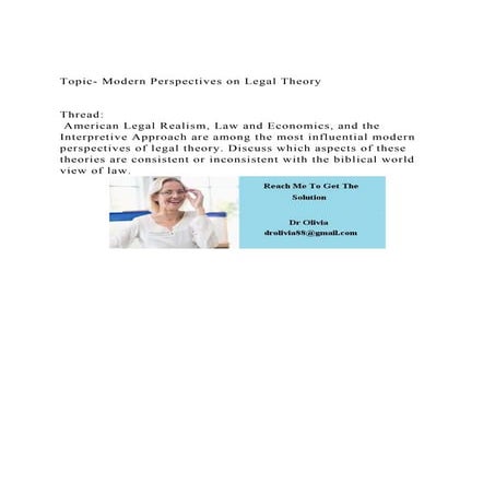Topic- Modern Perspectives on Legal TheoryThread Americ.docx