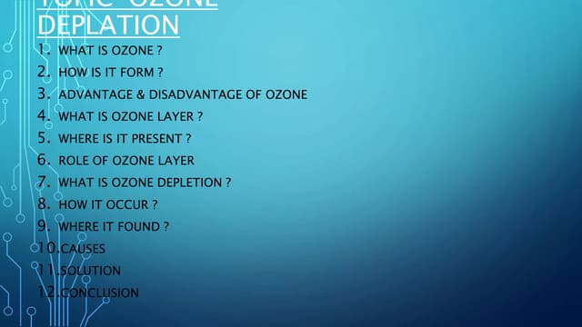 Ozone layer depletion ppt | PPTX