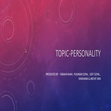 TOPIC-PERSONALITY.pptx for college presentation | PPTX