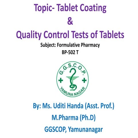 Topic tablet coating | PPTX