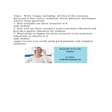 Topic - Write 3 pages including all four of the resources discuss.docx