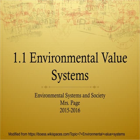 Topic 1.1 Environmental Value Systems.pptx