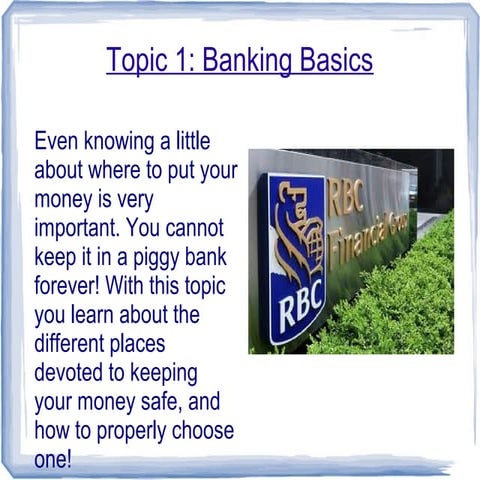 Topic 1: Banking Basics | PPT