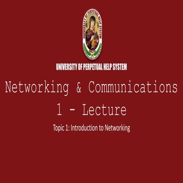 Topic 1 Introduction To Networking Pptx