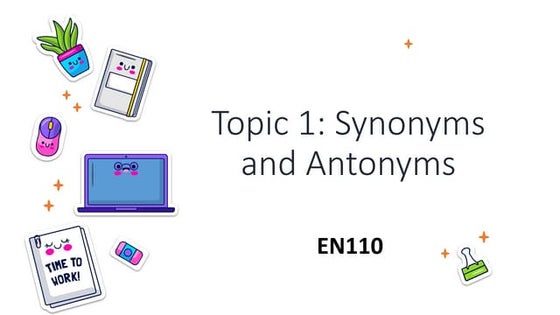 Synonym and Antonym PowerPoint | PPT