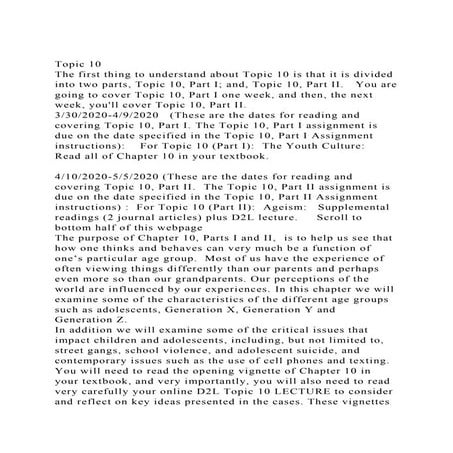 Topic 10The first thing to understand about Topic 10 is that it .docx