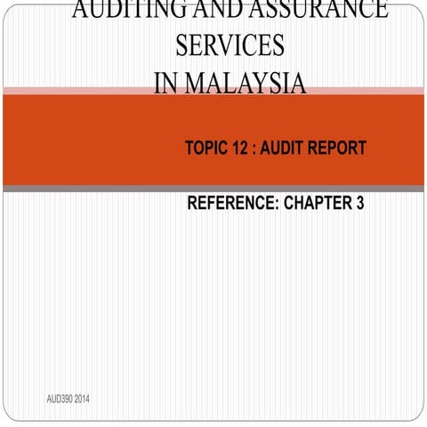 Topic 12 audit report | PPTX