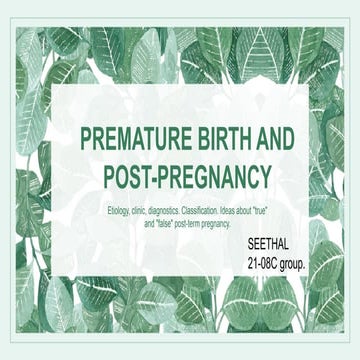 Premature birth and post pregnancy………….. | PPT
