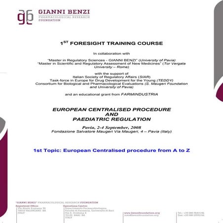 Topic 1 a papers i foresight training pavia 2008 (1) | PDF